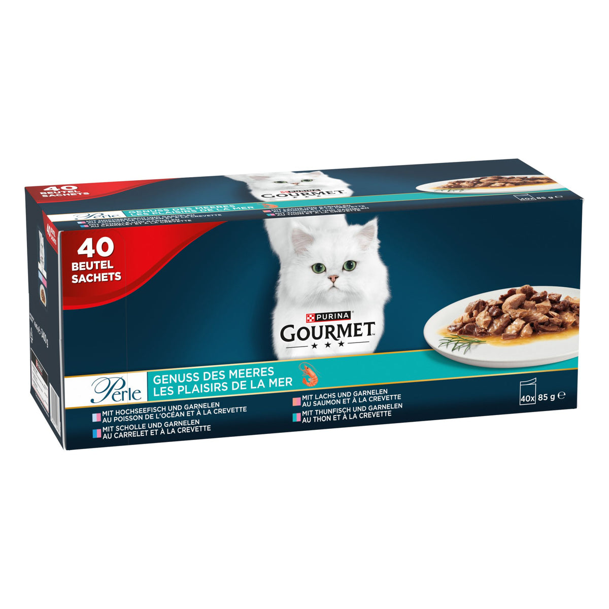 GOURMET PERLE Erlesene Streifen Genuss des Meeres Katzenfutter nass ...